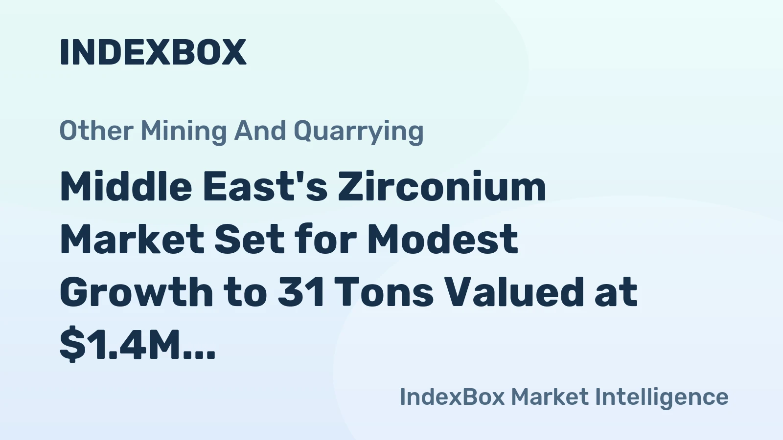 Middle East's Zirconium Market Set for Modest Growth to 31 Tons Valued at $1.4M by 2035