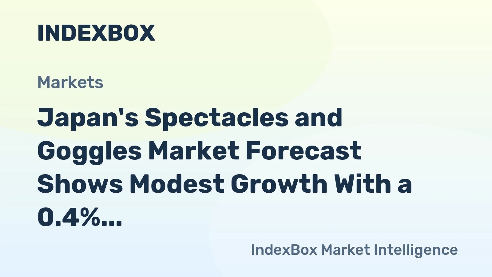 Japan's Spectacles and Goggles Market Forecast Shows Modest Growth With a 0.4% CAGR Through 2035