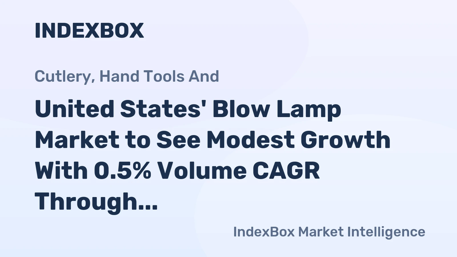 United States' Blow Lamp Market to See Modest Growth With 0.5% Volume CAGR Through 2035