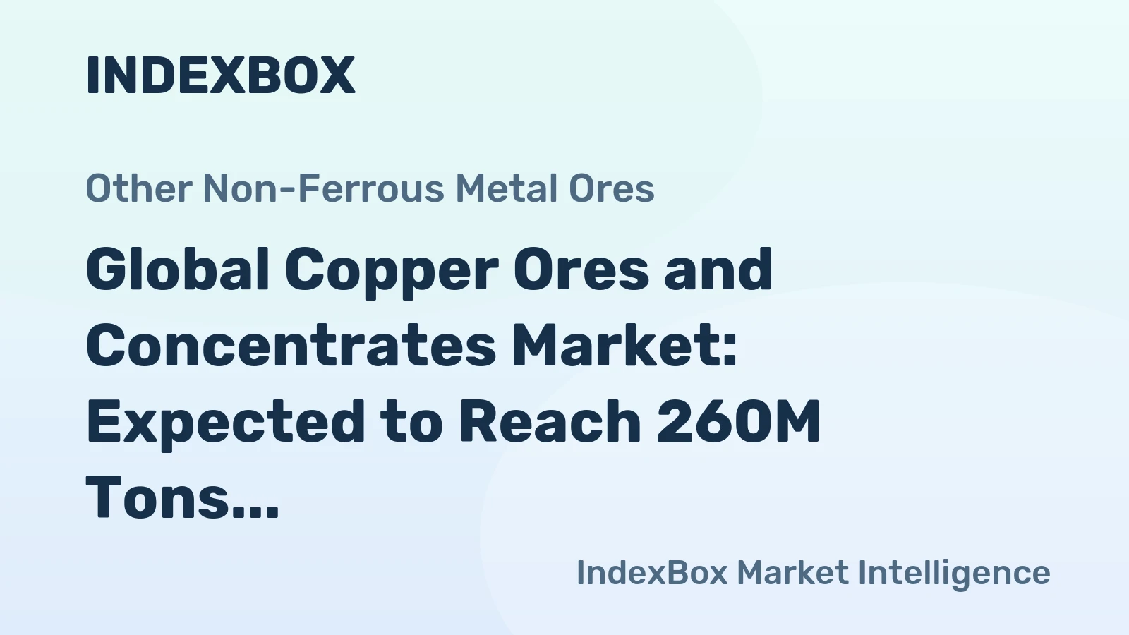 Global Copper Ores and Concentrates Market: Expected to Reach 260M Tons in Volume and $546.1B in Value by 2035