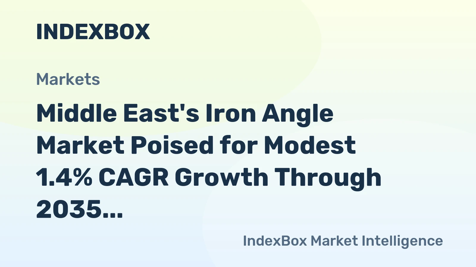 Middle East's Iron Angle Market Poised for Modest 1.4% CAGR Growth Through 2035