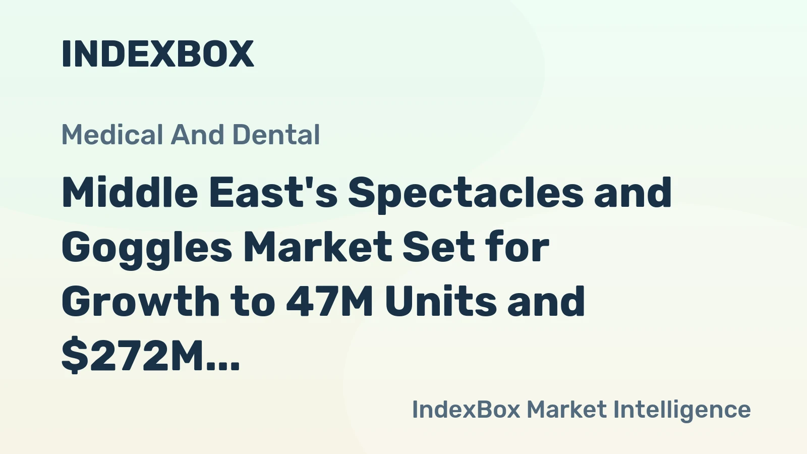 Middle East's Spectacles and Goggles Market Set for Growth to 47M Units and $272M