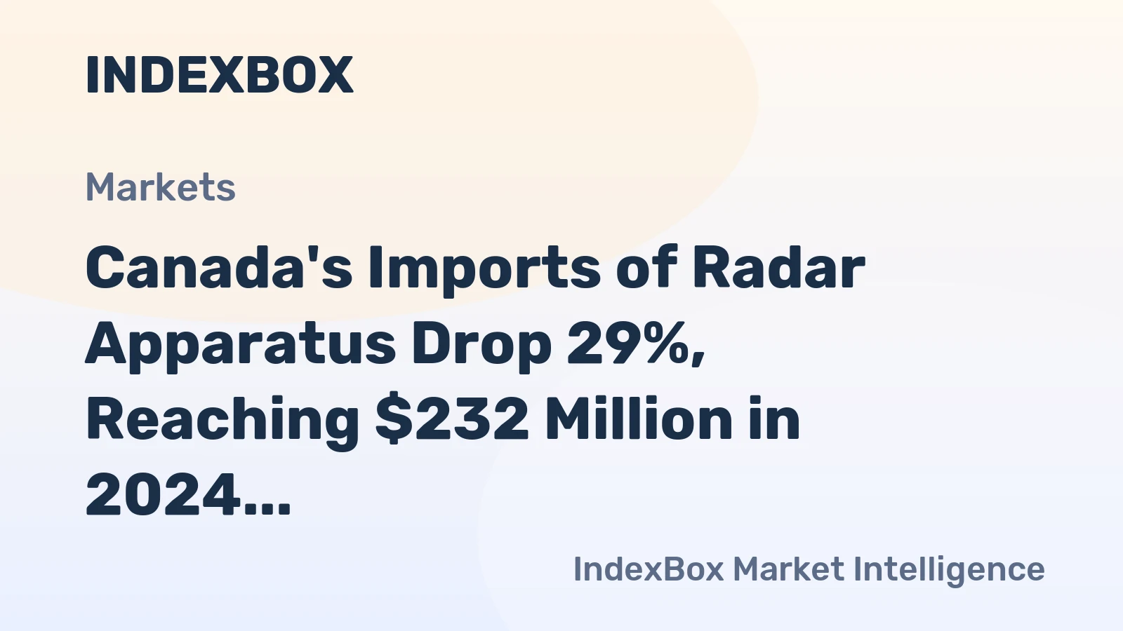 Canada's Imports of Radar Apparatus Drop 29%, Reaching $232 Million in 2024