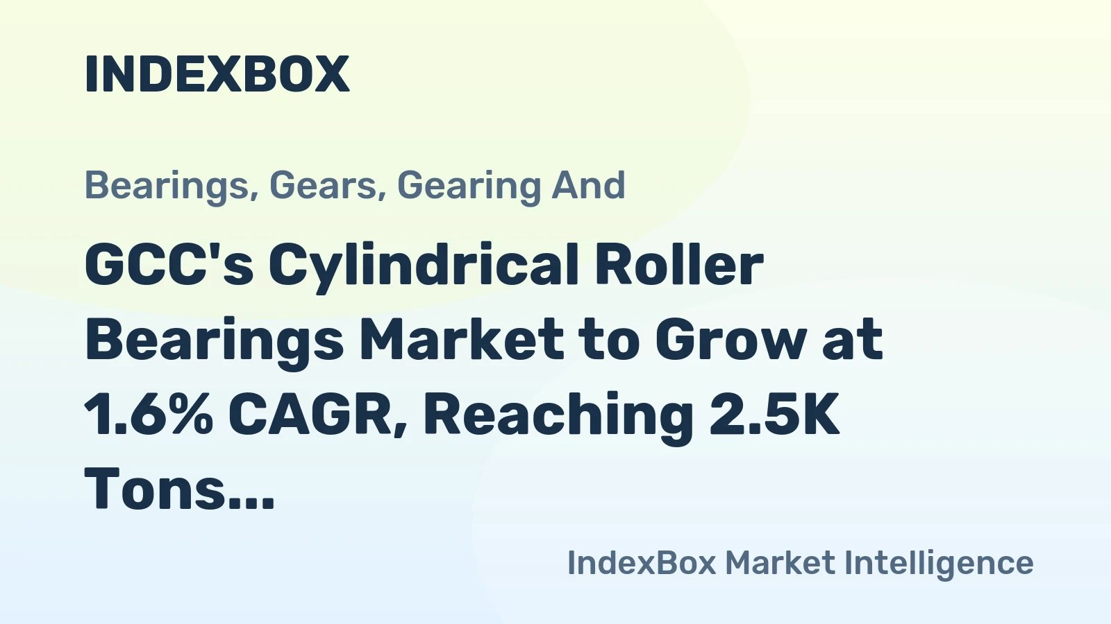 GCC's Cylindrical Roller Bearings Market to Grow at 1.6% CAGR, Reaching 2.5K Tons by 2035