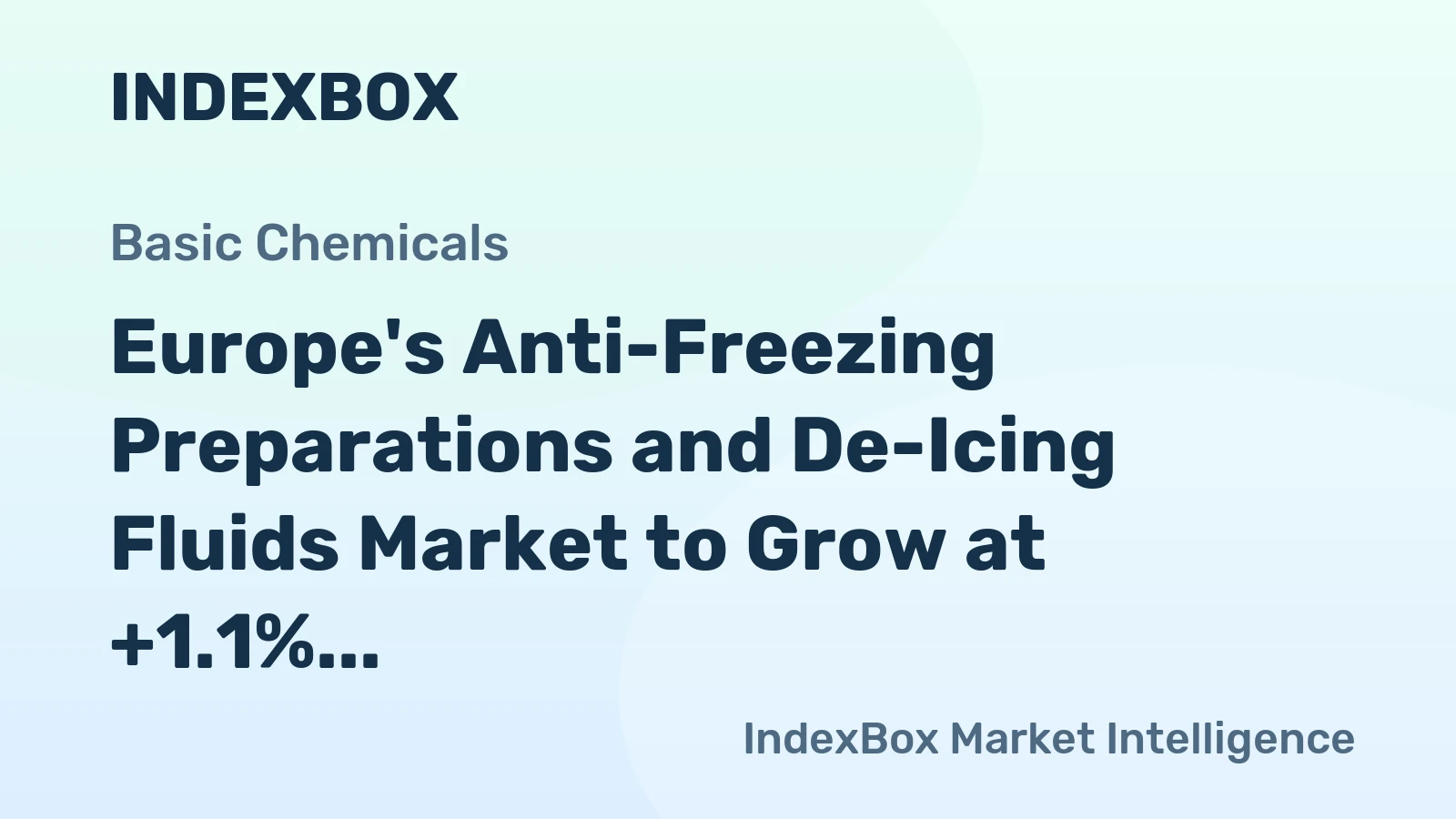 Europe's Anti-Freezing Preparations and De-Icing Fluids Market to Grow at +1.1% CAGR until 2035