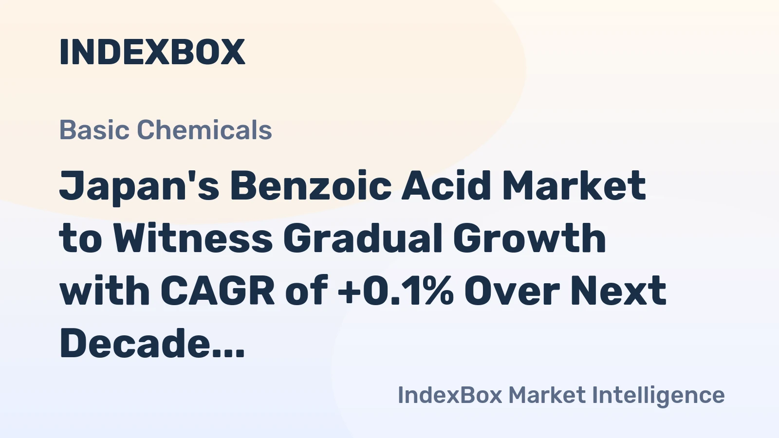 Japan's Benzoic Acid Market to Witness Gradual Growth with CAGR of +0.1% Over Next Decade