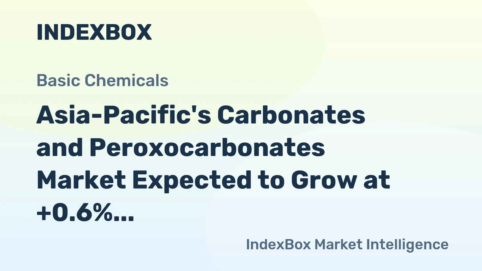 Asia-Pacific's Carbonates and Peroxocarbonates Market Expected to Grow at +0.6% CAGR for the Period of 2024-2035