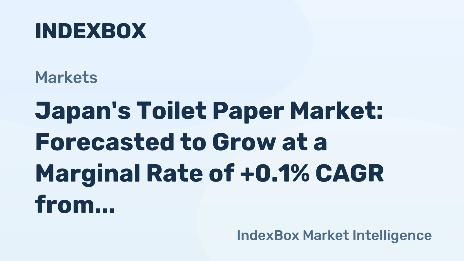 Japan's Toilet Paper Market: Forecasted to Grow at a Marginal Rate of +0.1% CAGR from 2024 to 2035