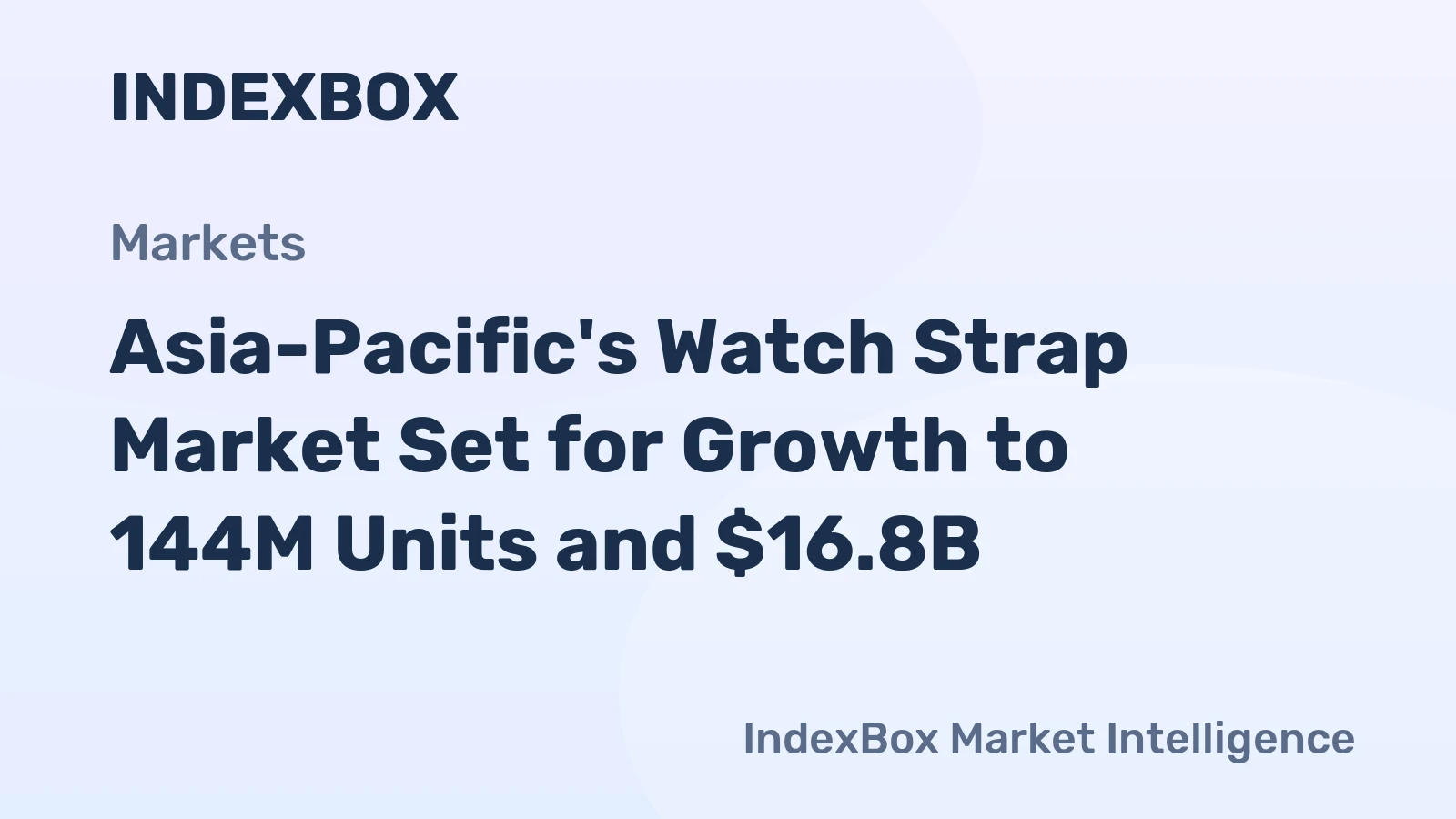 Asia-Pacific's Watch Strap Market Set for Growth to 144M Units and $16.8B