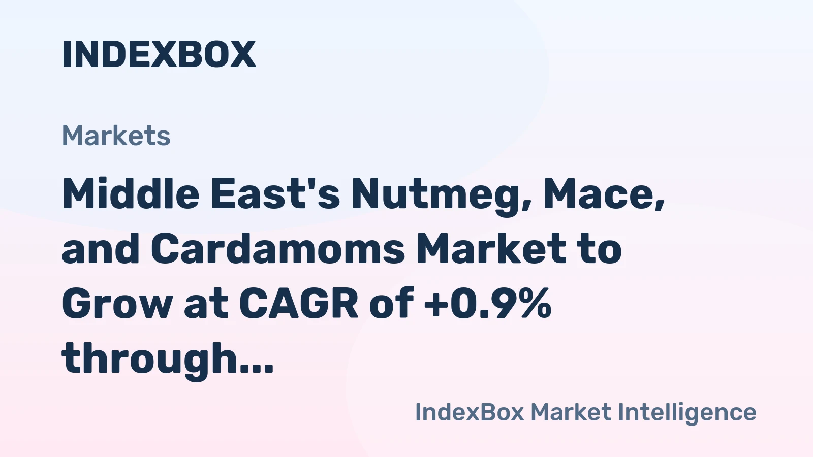 Middle East's Nutmeg, Mace, and Cardamoms Market to Grow at CAGR of +0.9% through 2035