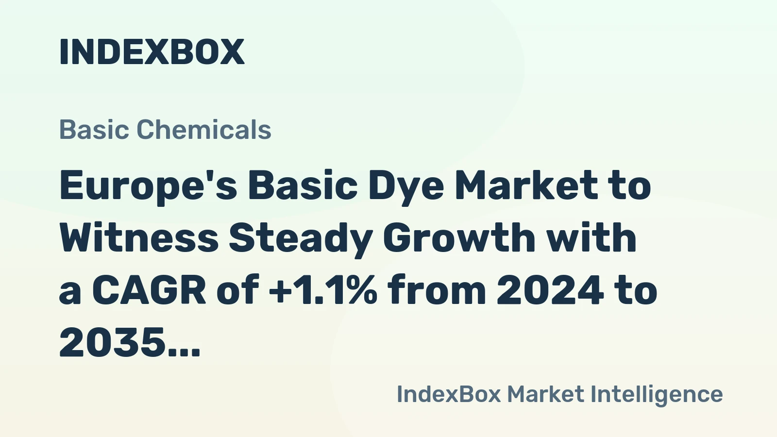 Europe's Basic Dye Market to Witness Steady Growth with a CAGR of +1.1% from 2024 to 2035