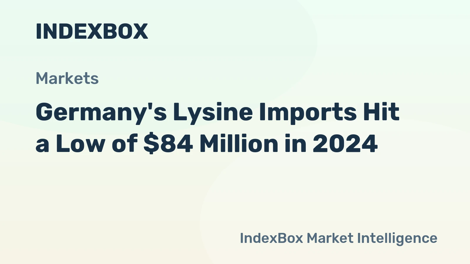 Germany's Lysine Imports Hit a Low of $84 Million in 2024