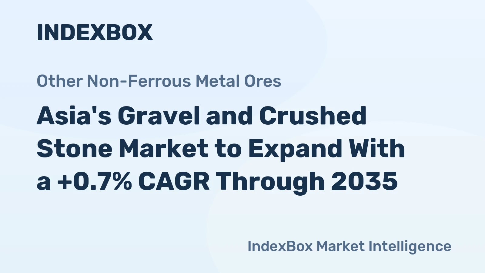 Asia's Gravel and Crushed Stone Market to Expand With a +0.7% CAGR Through 2035