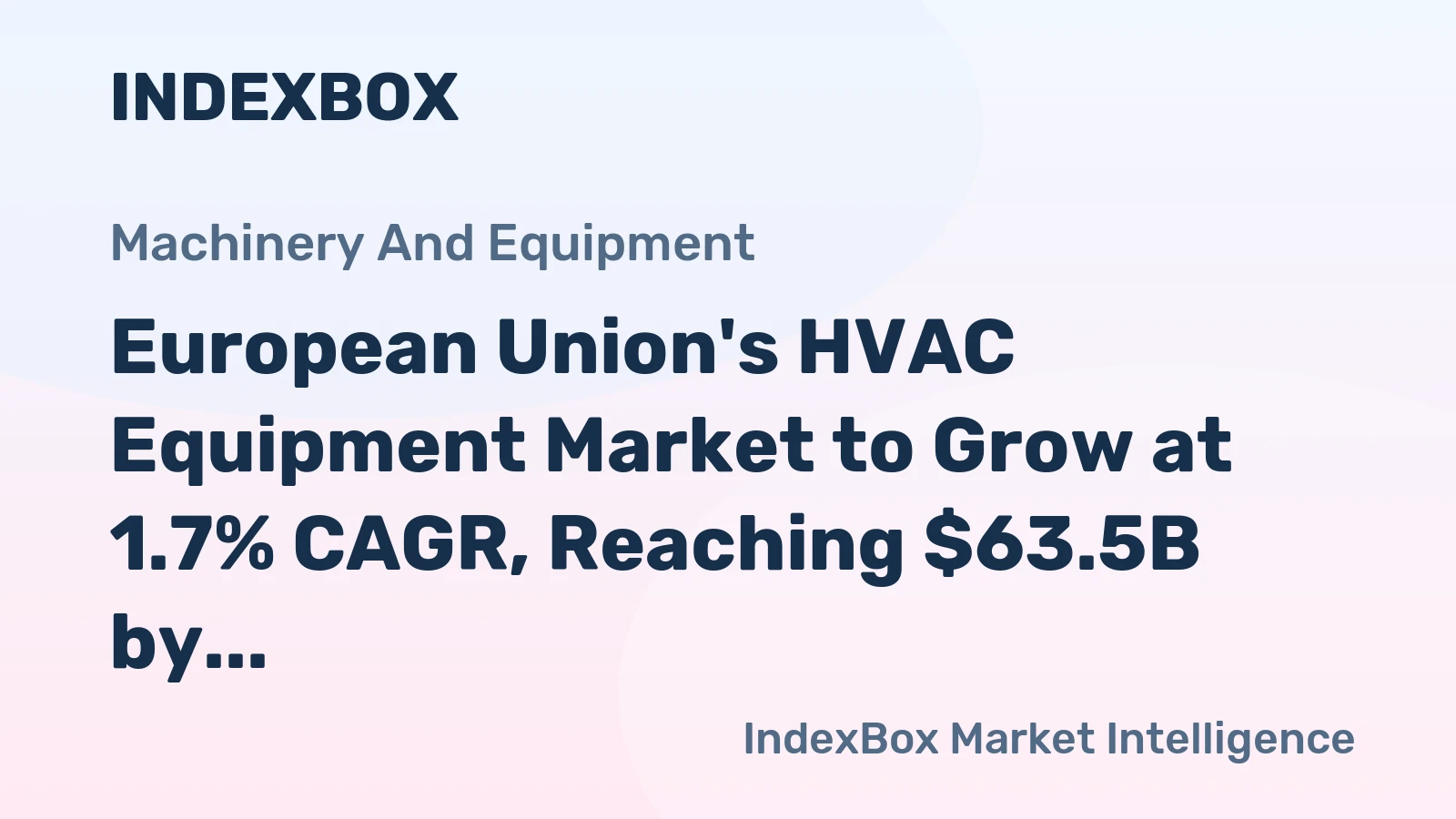 European Union's HVAC Equipment Market to Grow at 1.7% CAGR, Reaching $63.5B by 2035
