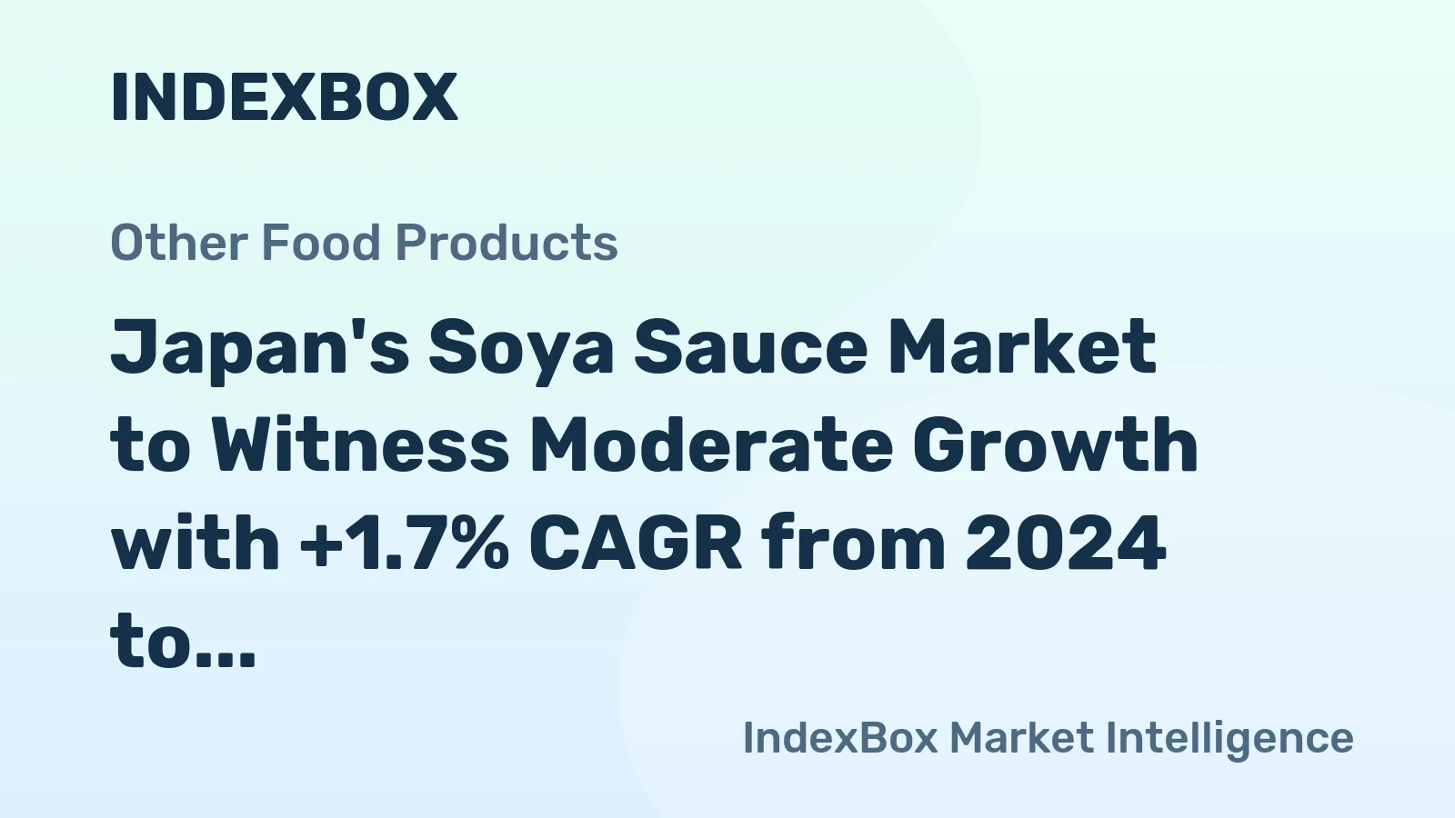 Japan's Soya Sauce Market to Witness Moderate Growth with +1.7% CAGR from 2024 to 2035, Reaching 67K Tons