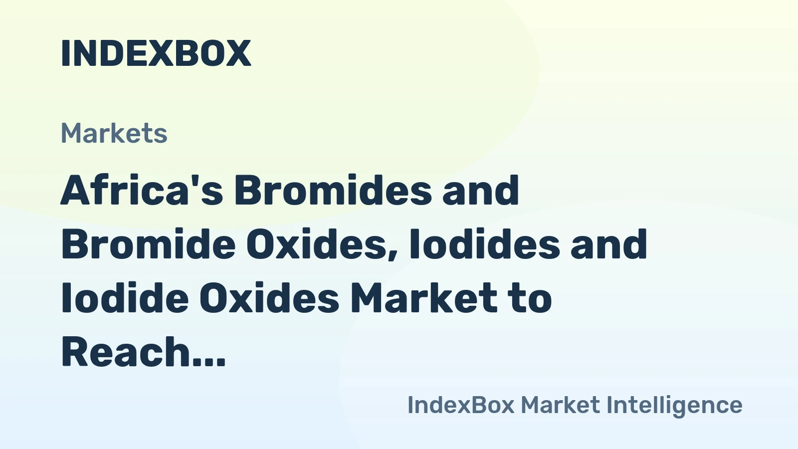Africa's Bromides and Bromide Oxides, Iodides and Iodide Oxides Market to Reach 63K Tons and $409M by 2035