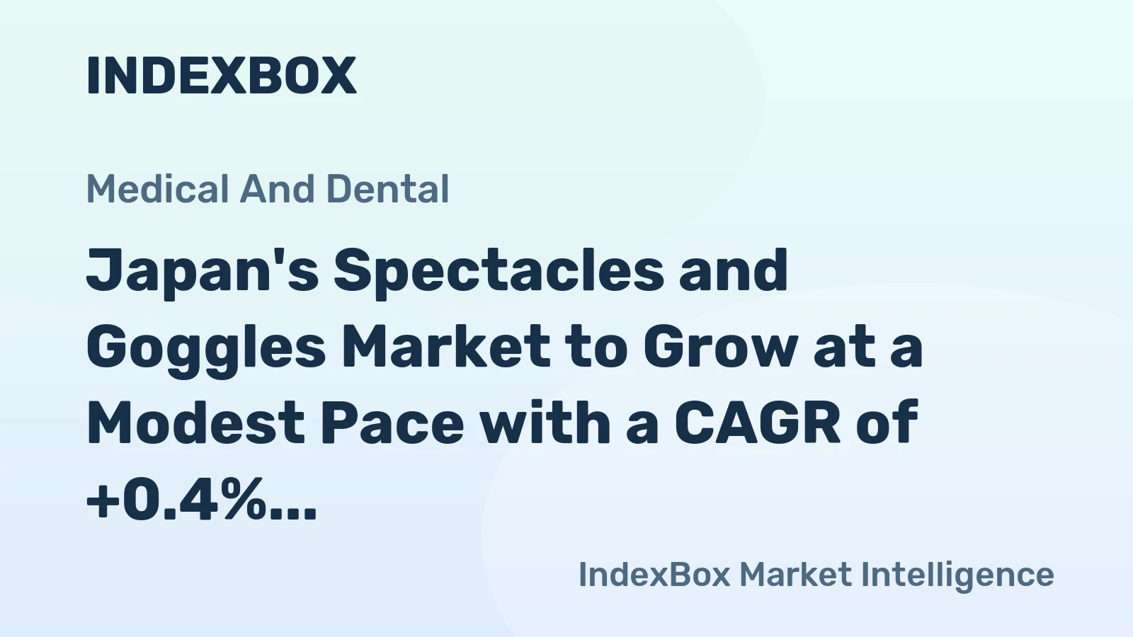 Japan's Spectacles and Goggles Market to Grow at a Modest Pace with a CAGR of +0.4% from 2024 to 2035