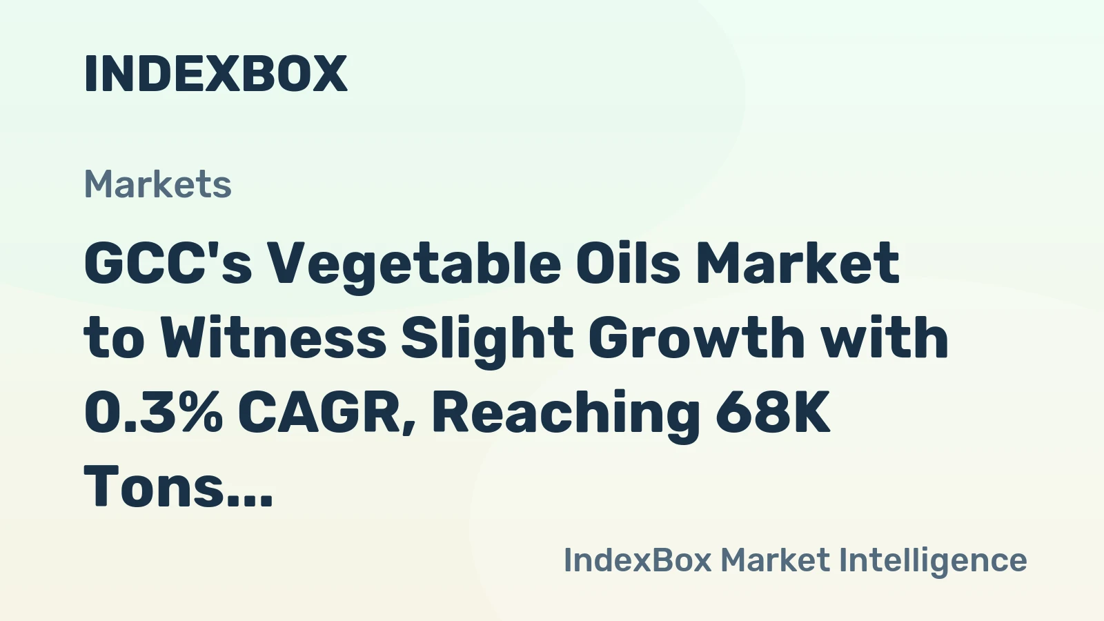 GCC's Vegetable Oils Market to Witness Slight Growth with 0.3% CAGR, Reaching 68K Tons by 2035