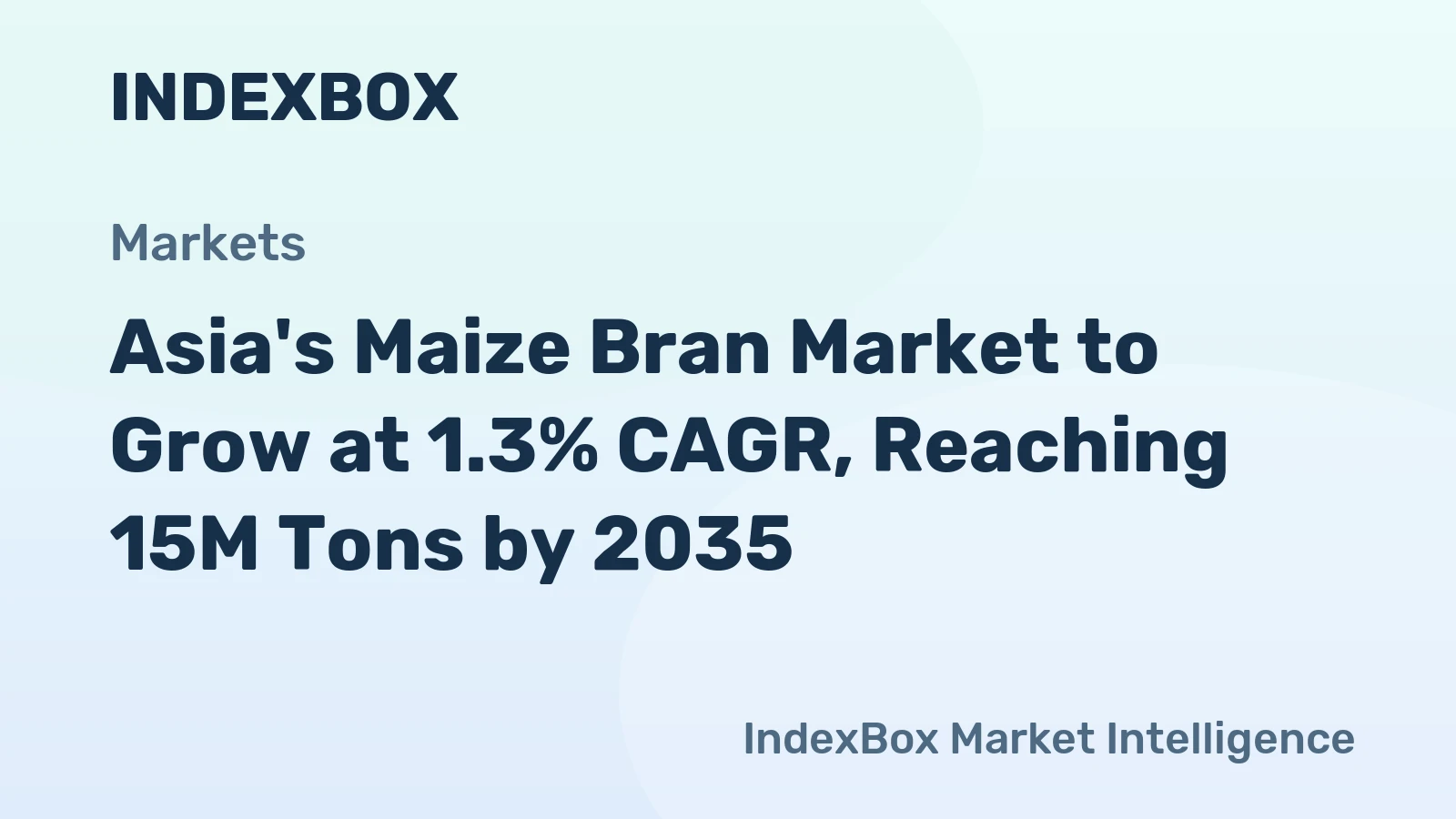 Asia's Maize Bran Market to Grow at 1.3% CAGR, Reaching 15M Tons by 2035