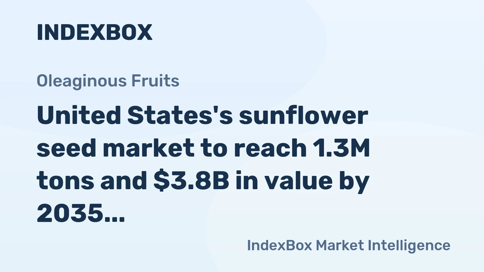 United States's sunflower seed market to reach 1.3M tons and $3.8B in value by 2035, continuing its upward trend.