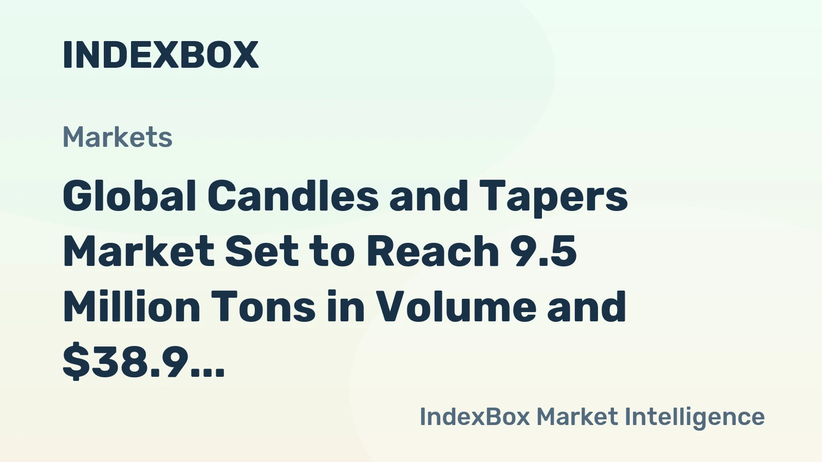 Global Candles and Tapers Market Set to Reach 9.5 Million Tons in Volume and $38.9 Billion in Value by 2035