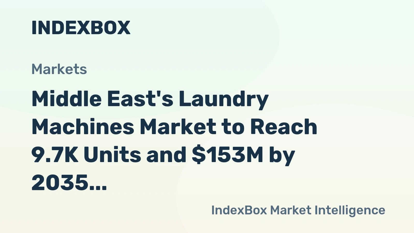 Middle East's Laundry Machines Market to Reach 9.7K Units and $153M by 2035