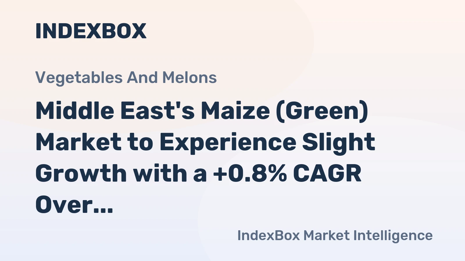 Middle East's Maize (Green) Market to Experience Slight Growth with a +0.8% CAGR Over the Next Decade