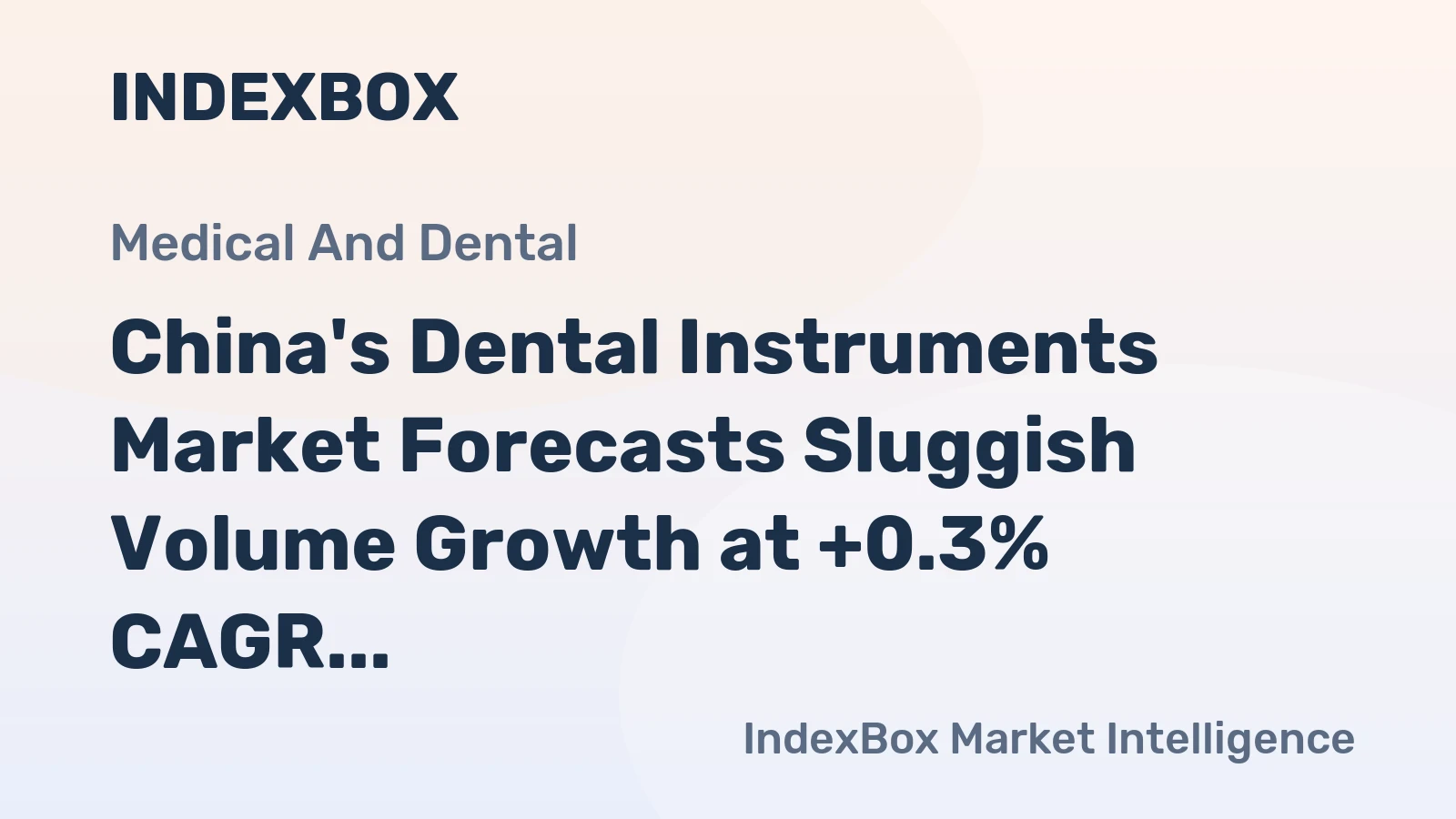China's Dental Instruments Market Forecasts Sluggish Volume Growth at +0.3% CAGR Through 2035