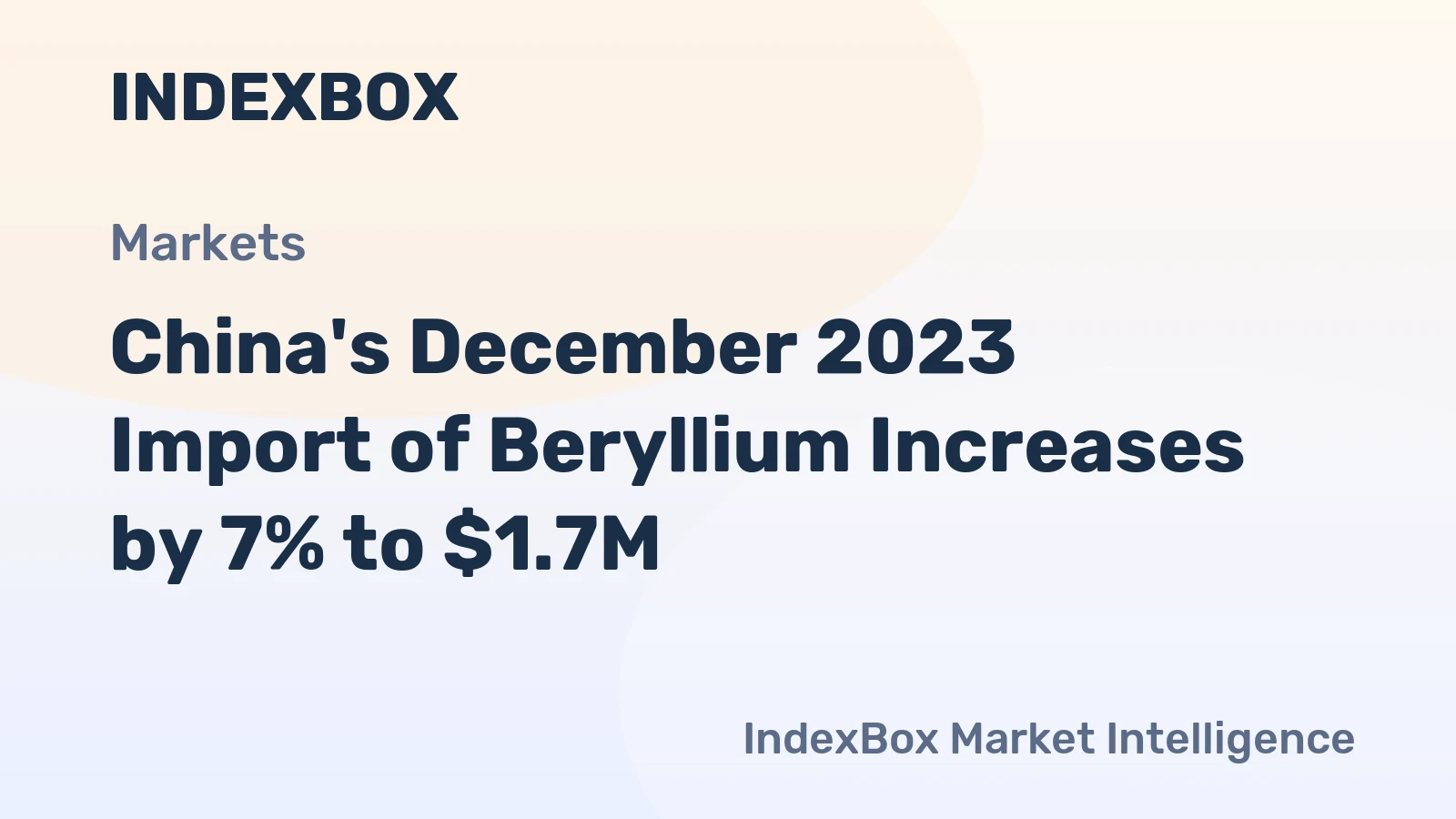 China's December 2023 Import of Beryllium Increases by 7% to $1.7M