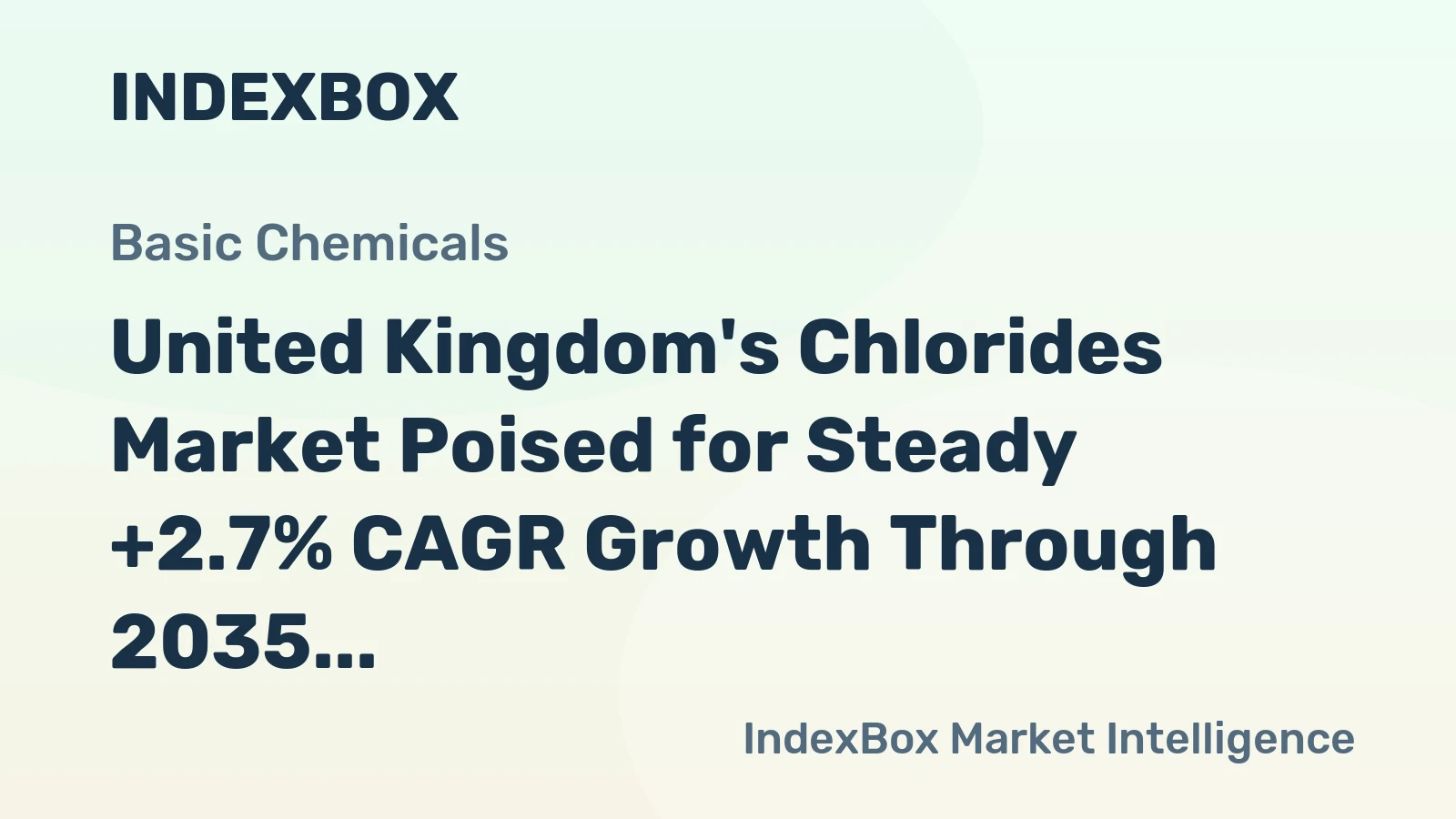 United Kingdom's Chlorides Market Poised for Steady +2.7% CAGR Growth Through 2035