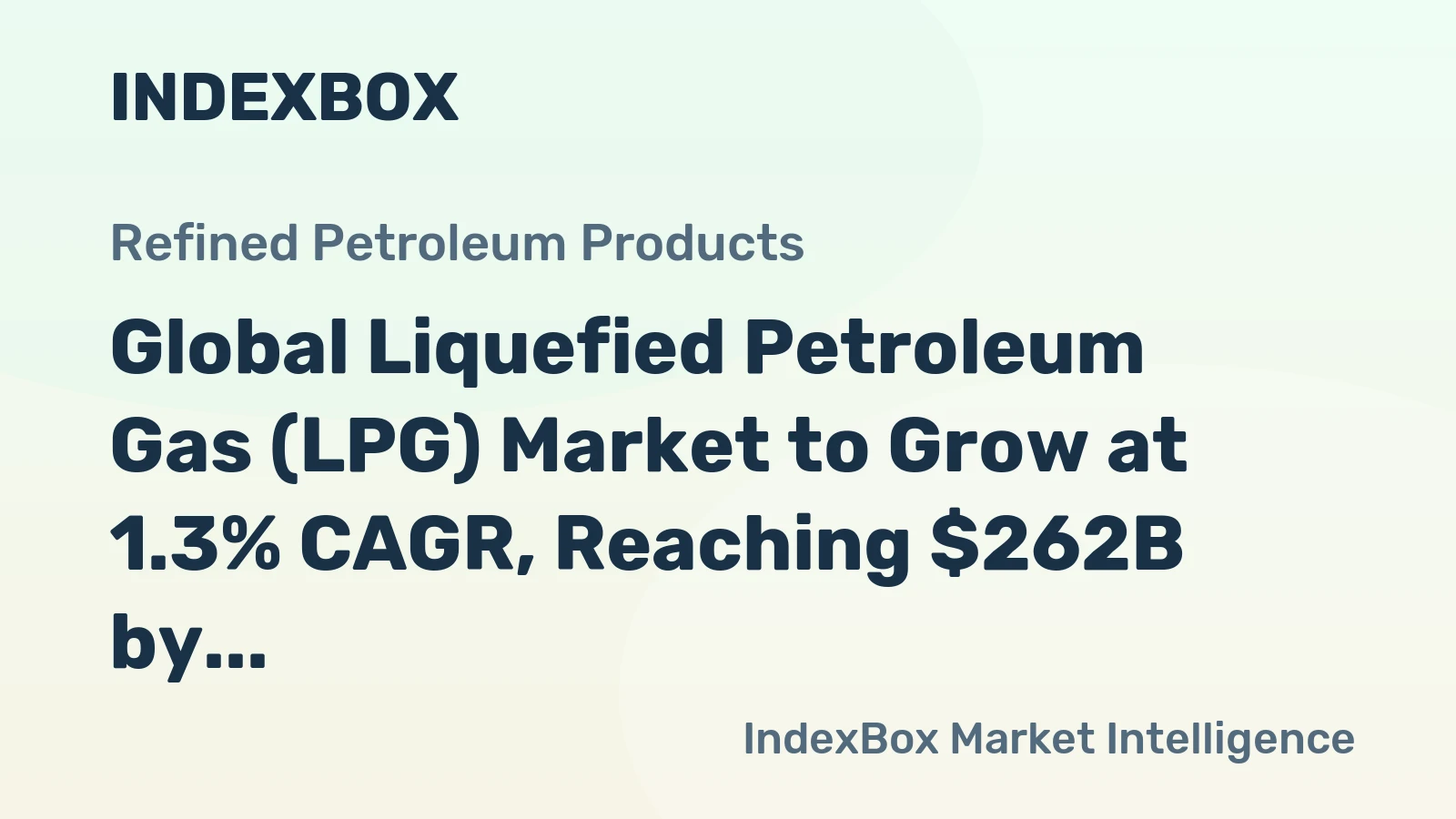 Global Liquefied Petroleum Gas (LPG) Market to Grow at 1.3% CAGR, Reaching $262B by 2035
