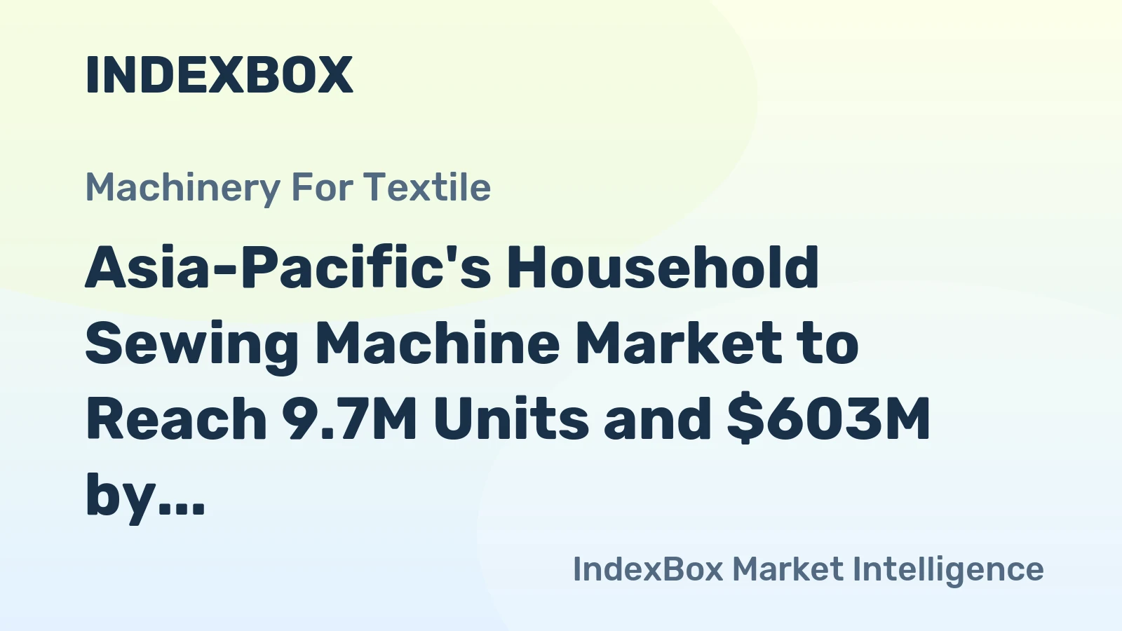 Asia-Pacific's Household Sewing Machine Market to Reach 9.7M Units and $603M by 2035, Fueled by Rising Demand