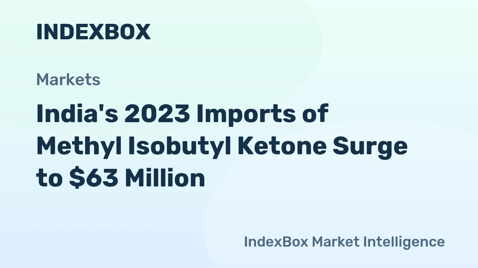 India's 2023 Imports of Methyl Isobutyl Ketone Surge to $63 Million