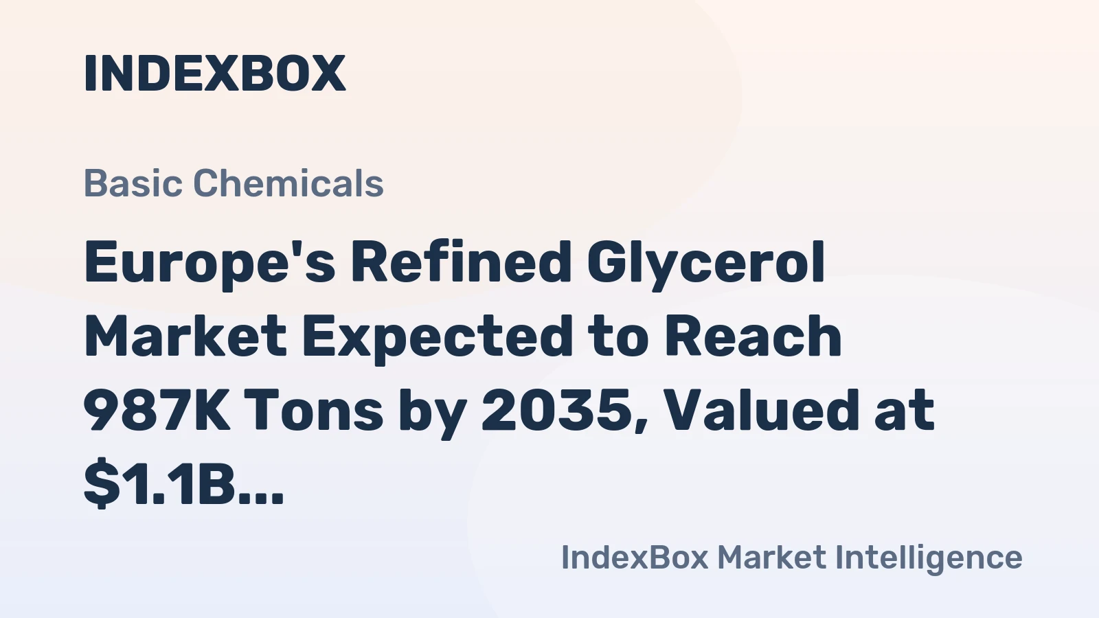 Europe's Refined Glycerol Market Expected to Reach 987K Tons by 2035, Valued at $1.1B