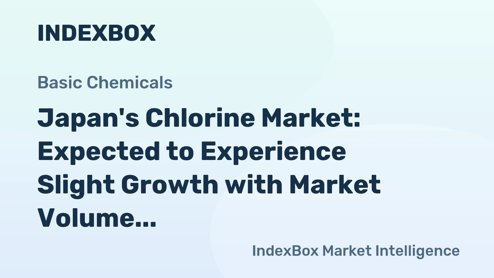Japan's Chlorine Market: Expected to Experience Slight Growth with Market Volume Reaching 744K Tons and Market Value Reaching $10.3B by the end of 2035