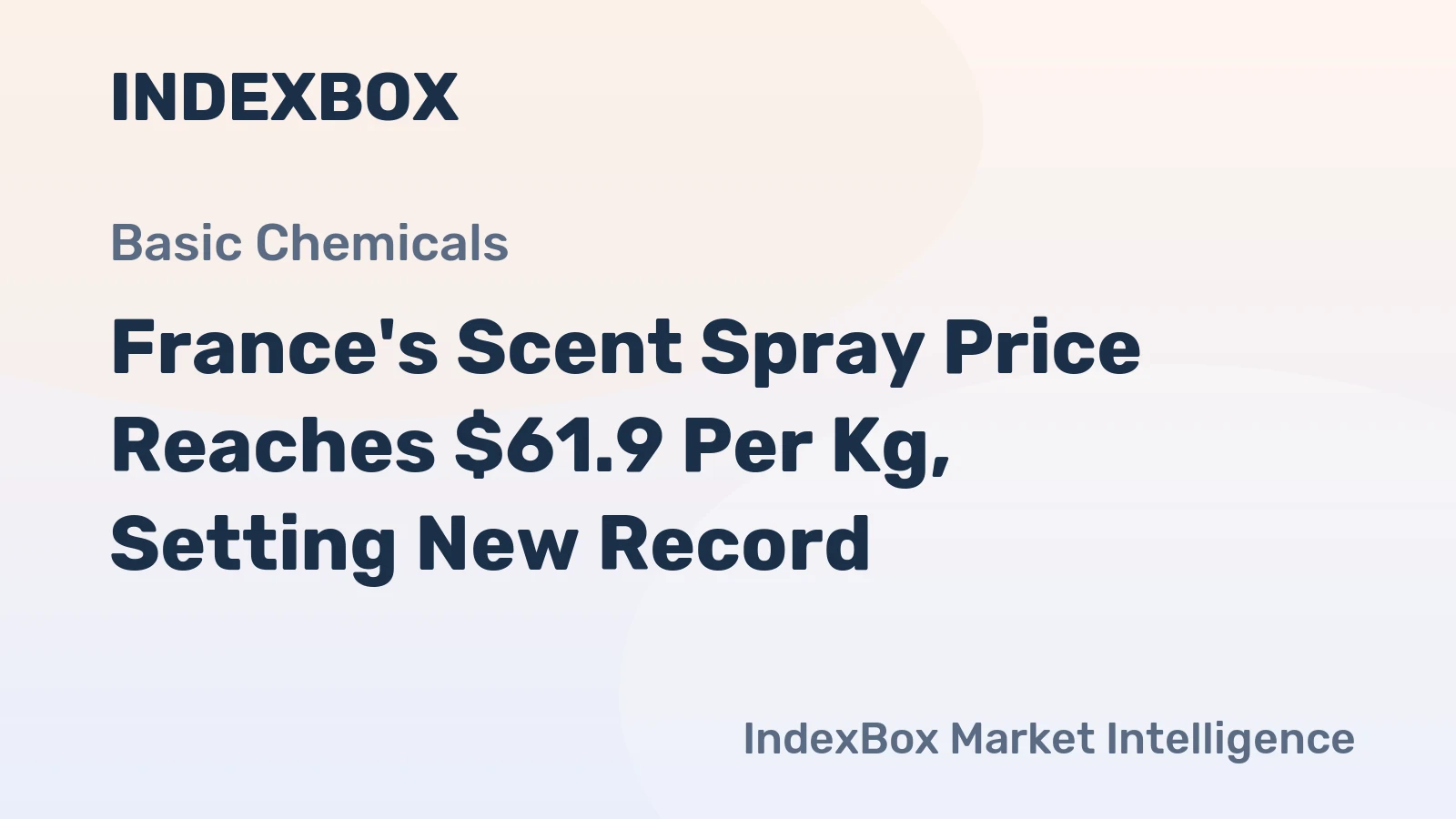 France's Scent Spray Price Reaches $61.9 Per Kg, Setting New Record