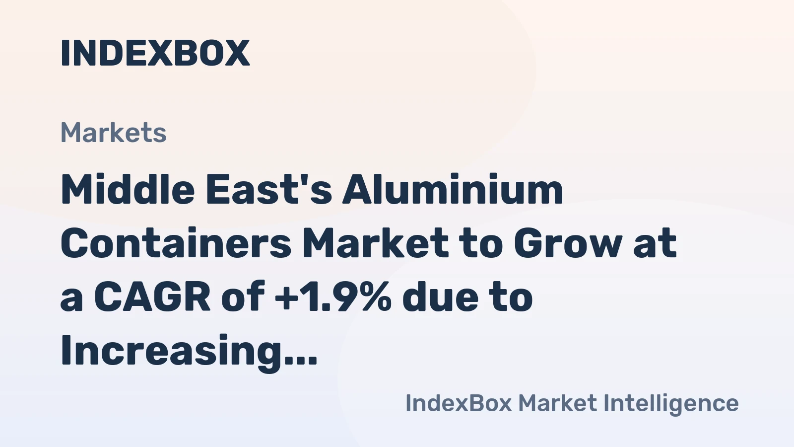 Middle East's Aluminium Containers Market to Grow at a CAGR of +1.9% due to Increasing Demand