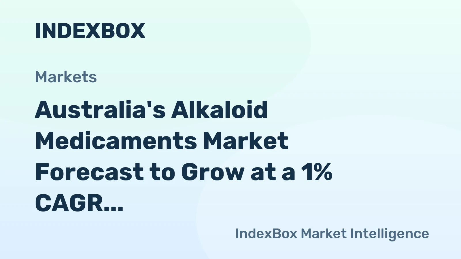 Australia's Alkaloid Medicaments Market Forecast to Grow at a 1% CAGR Through 2035