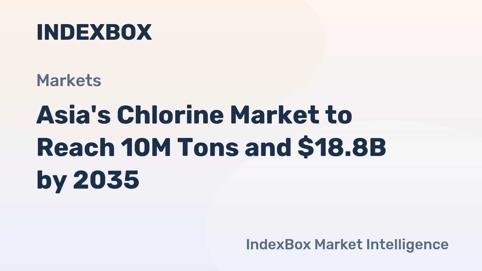 Asia's Chlorine Market to Reach 10M Tons and $18.8B by 2035