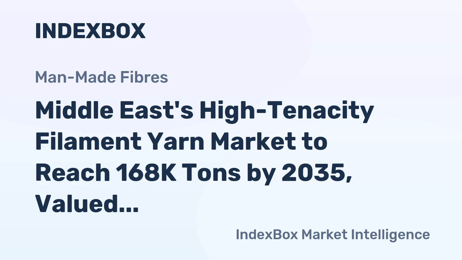 Middle East's High-Tenacity Filament Yarn Market to Reach 168K Tons by 2035, Valued at $766M