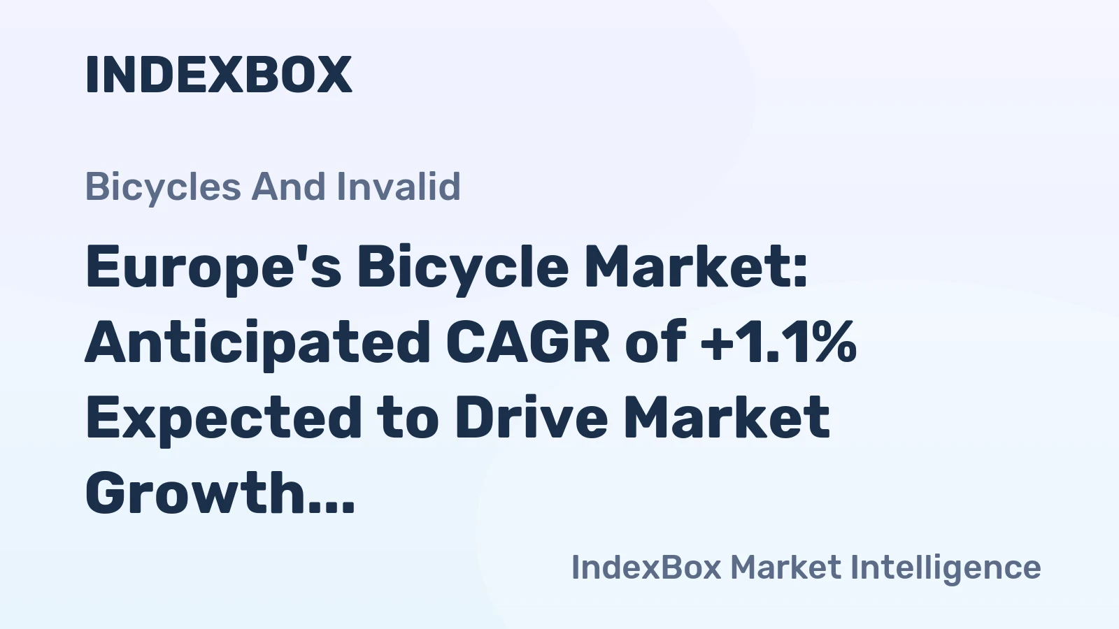 Europe's Bicycle Market: Anticipated CAGR of +1.1% Expected to Drive Market Growth Over the Next Decade