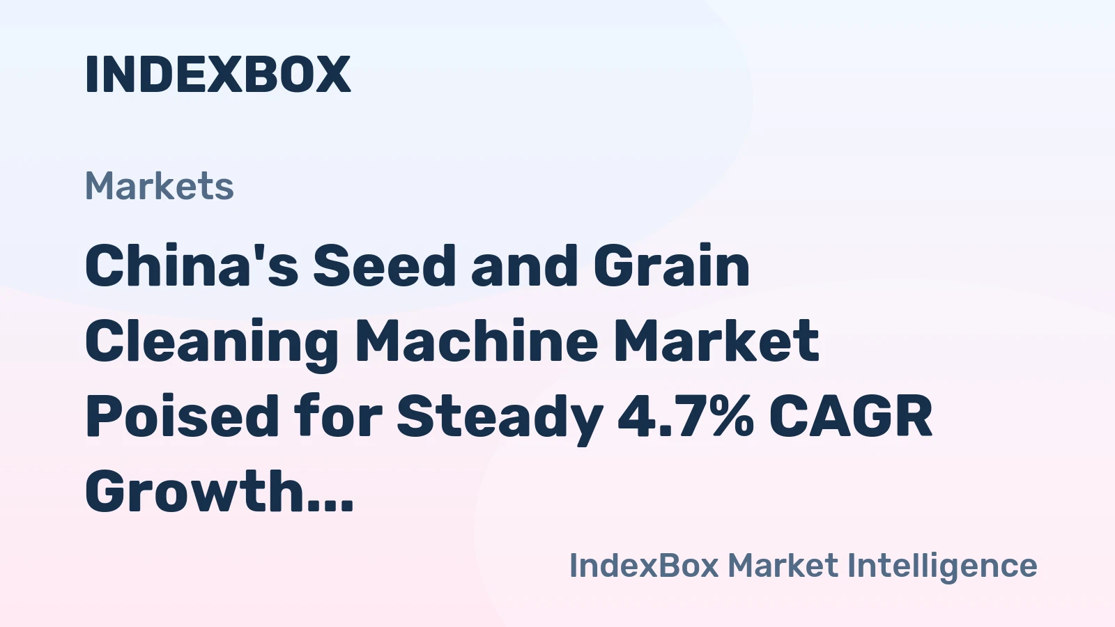 China's Seed and Grain Cleaning Machine Market Poised for Steady 4.7% CAGR Growth Through 2035