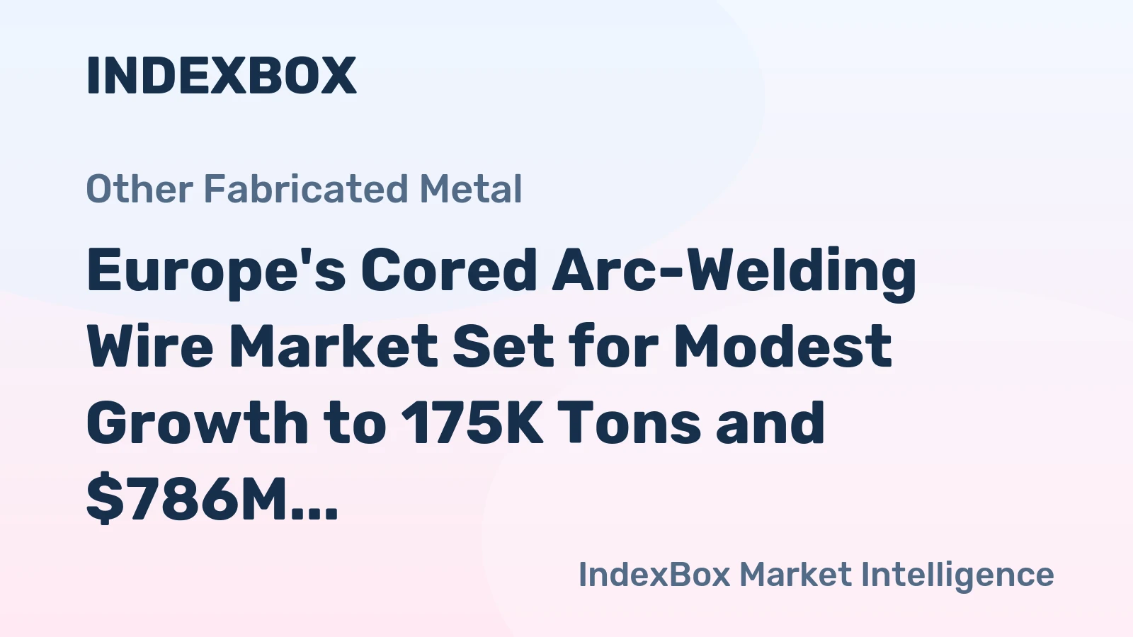 Europe's Cored Arc-Welding Wire Market Set for Modest Growth to 175K Tons and $786M by 2035