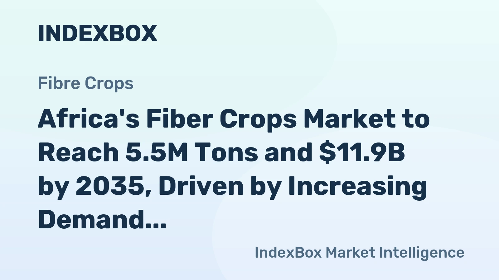 Africa's Fiber Crops Market to Reach 5.5M Tons and $11.9B by 2035, Driven by Increasing Demand