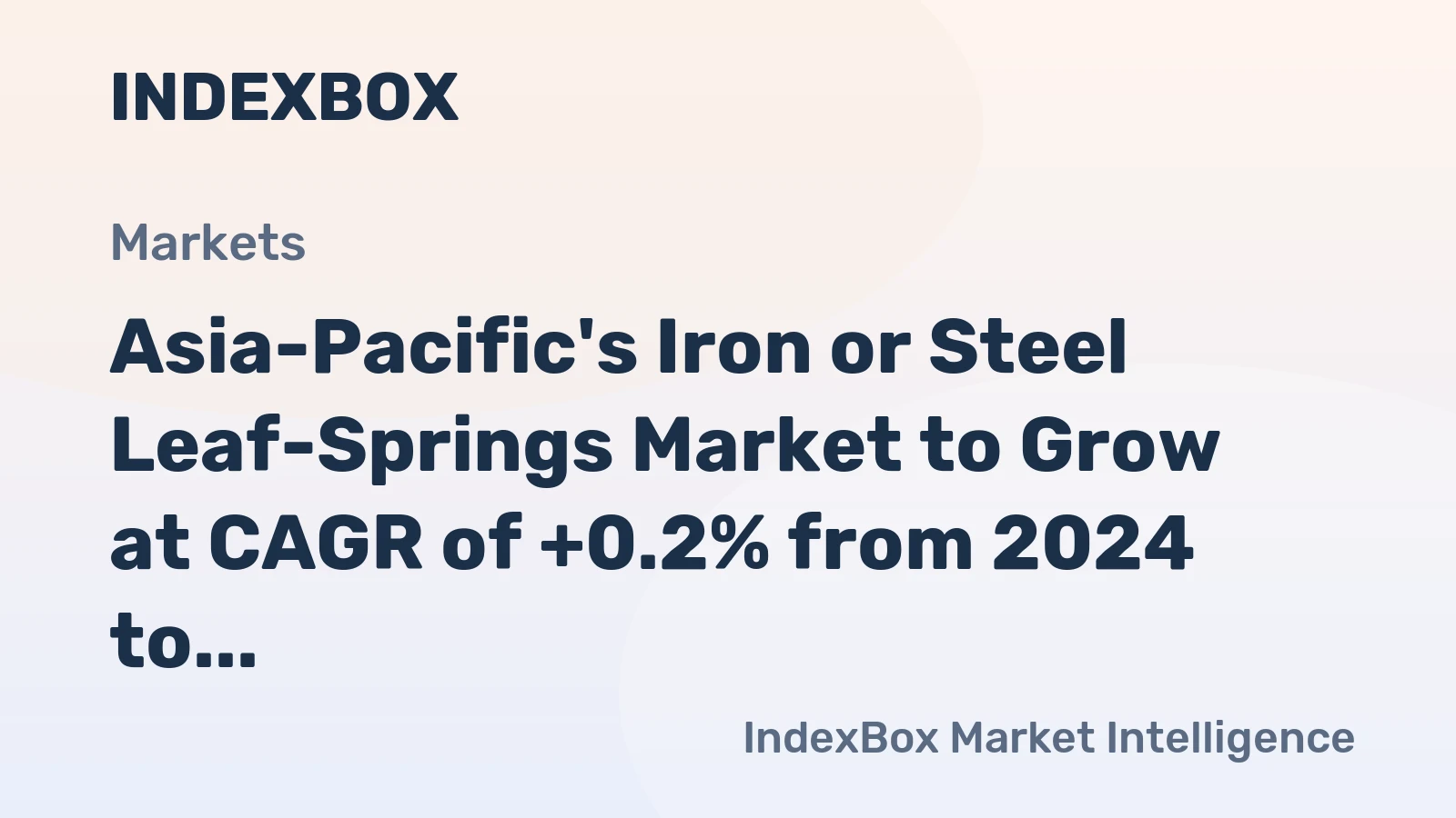 Asia-Pacific's Iron or Steel Leaf-Springs Market to Grow at CAGR of +0.2% from 2024 to 2035