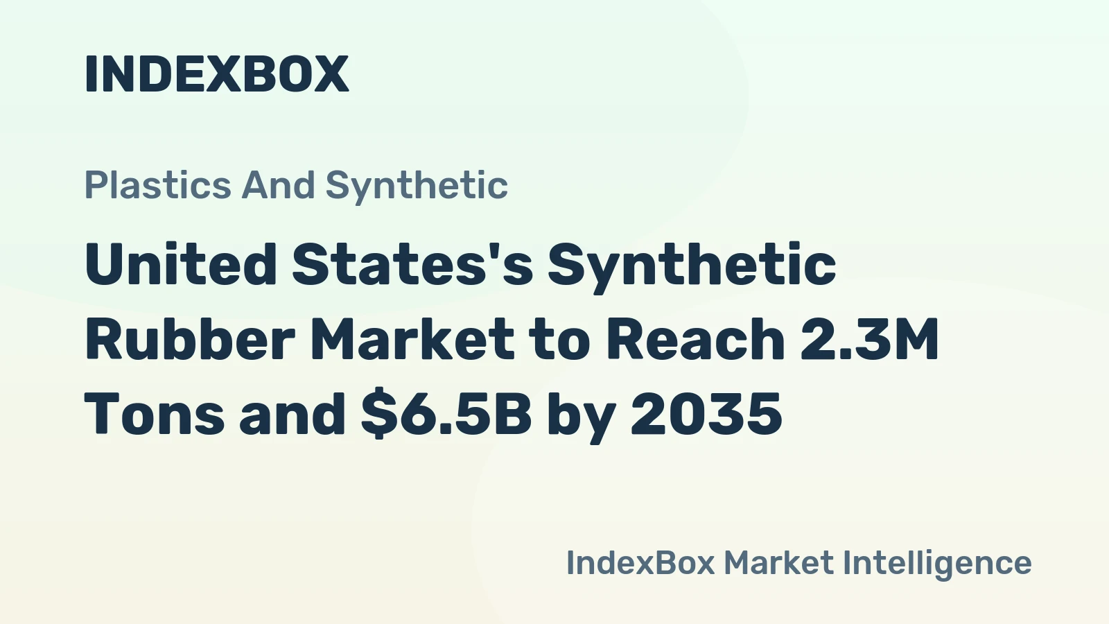 United States's Synthetic Rubber Market to Reach 2.3M Tons and $6.5B by 2035