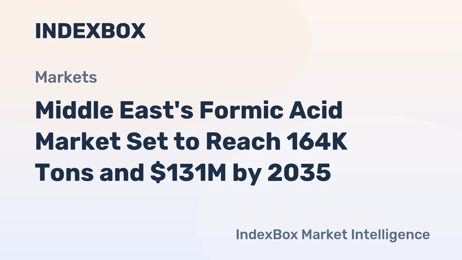 Middle East's Formic Acid Market Set to Reach 164K Tons and $131M by 2035