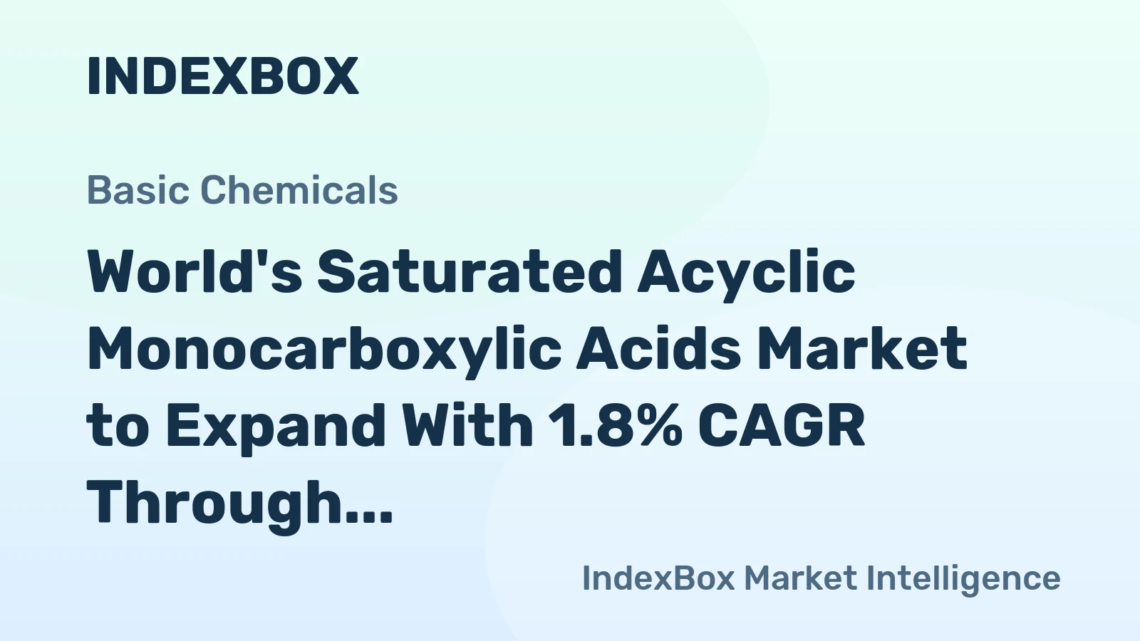 World's Saturated Acyclic Monocarboxylic Acids Market to Expand With 1.8% CAGR Through 2035