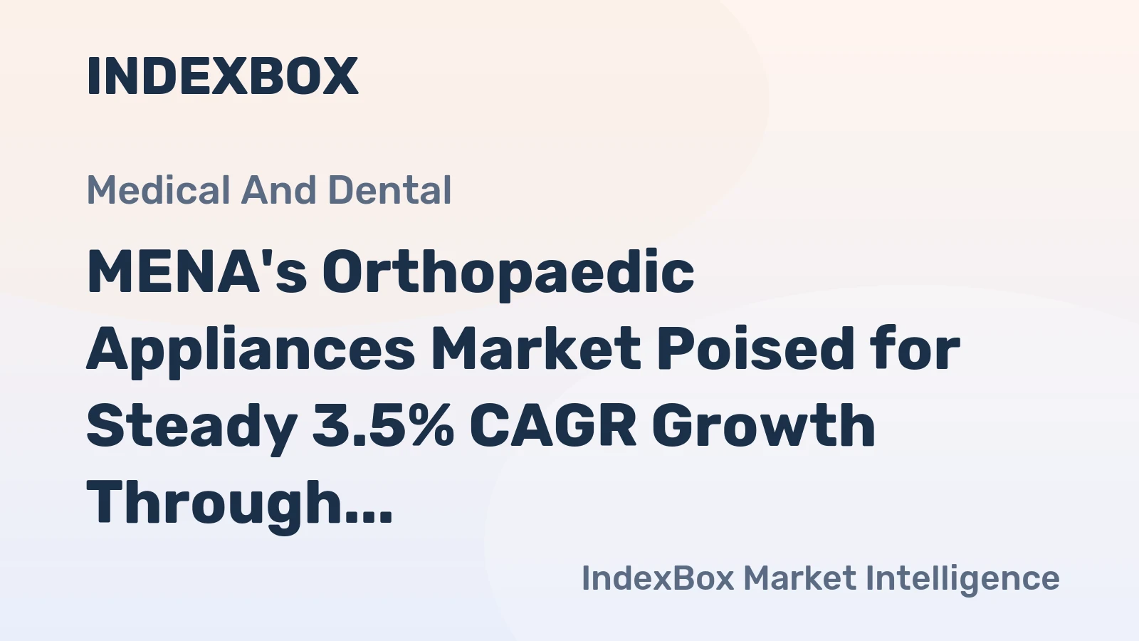 MENA's Orthopaedic Appliances Market Poised for Steady 3.5% CAGR Growth Through 2035