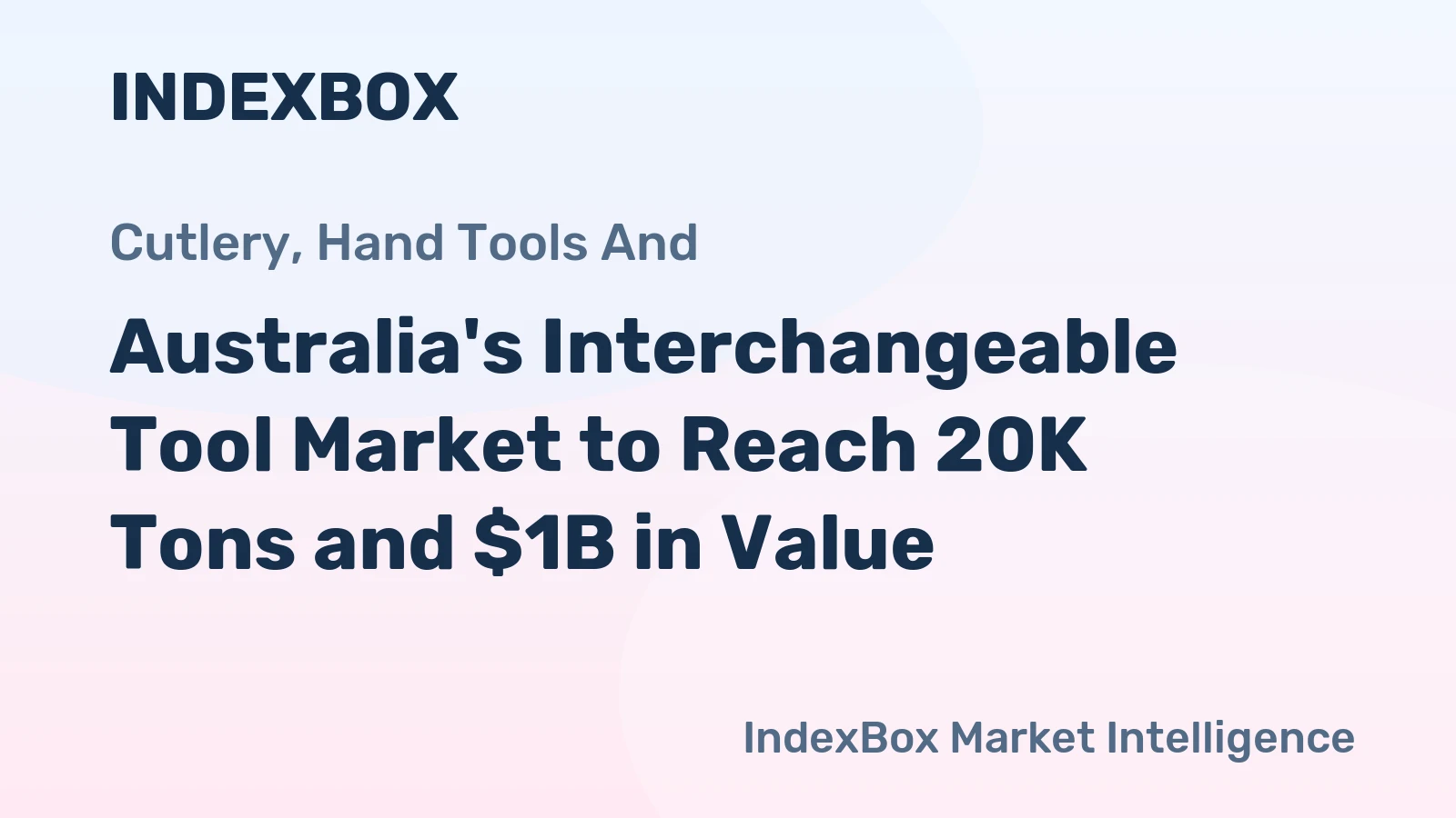 Australia's Interchangeable Tool Market to Reach 20K Tons and $1B in Value